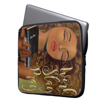 Christian Art Work Slay Pray Laptop Sleeve | Zazzle
