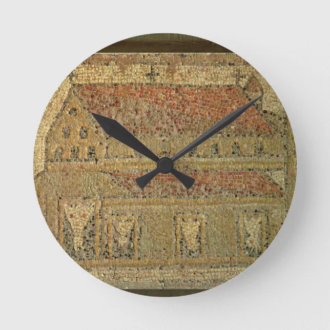 Christian basilica, mosaic pavement, Roman period, Round Clock | Zazzle