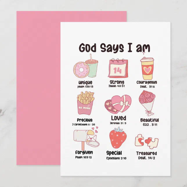 Christian Bible Verse Cute Valentine Holiday Card | Zazzle