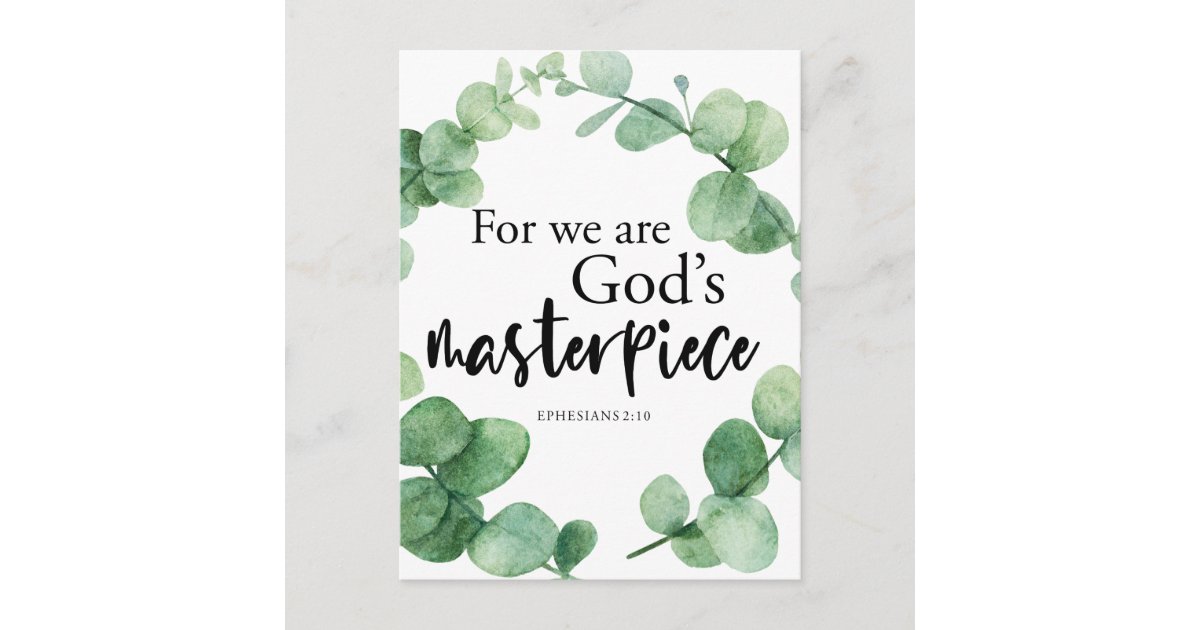 Christian Bible Verse Eucalyptus God's Masterpiece Postcard | Zazzle