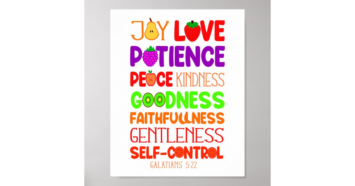 Christian Bible Verse Fruit Of The Spirit Poster | Zazzle