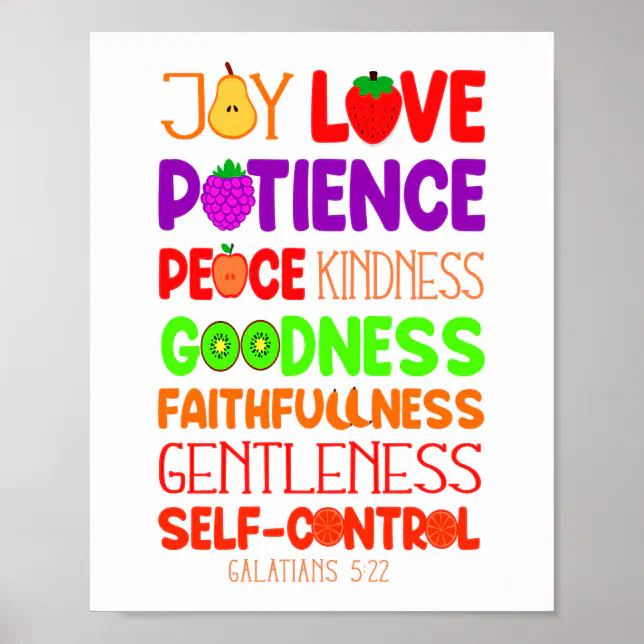 Christian Bible Verse Fruit Of The Spirit Poster | Zazzle