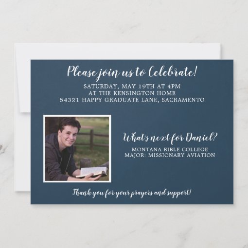 Christian Bible Verse Graduation Photo Collage Invitation | Zazzle