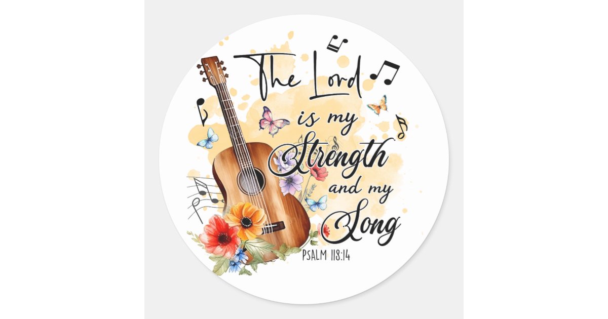 Christian Bible Verse Lord my Strength Song Guitar Classic Round ...