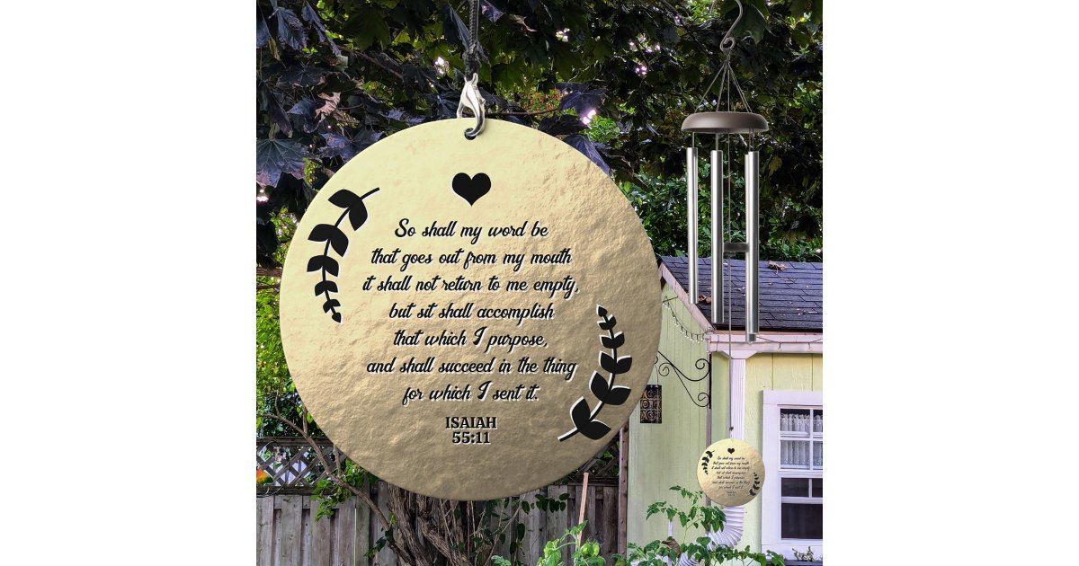 Christian Bible Verse Personalized Text Wind Chime | Zazzle