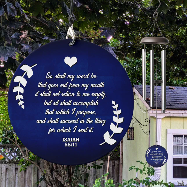 Christian Bible Verse Personalized Text Wind Chime | Zazzle