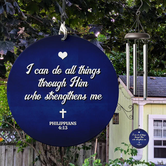 Christian Bible Verse Personalized Text Wind Chime | Zazzle