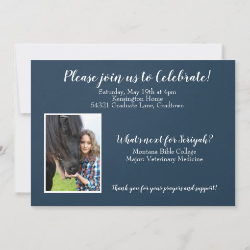 Christian Bible Verse Typography Graduation Photo Invitation | Zazzle