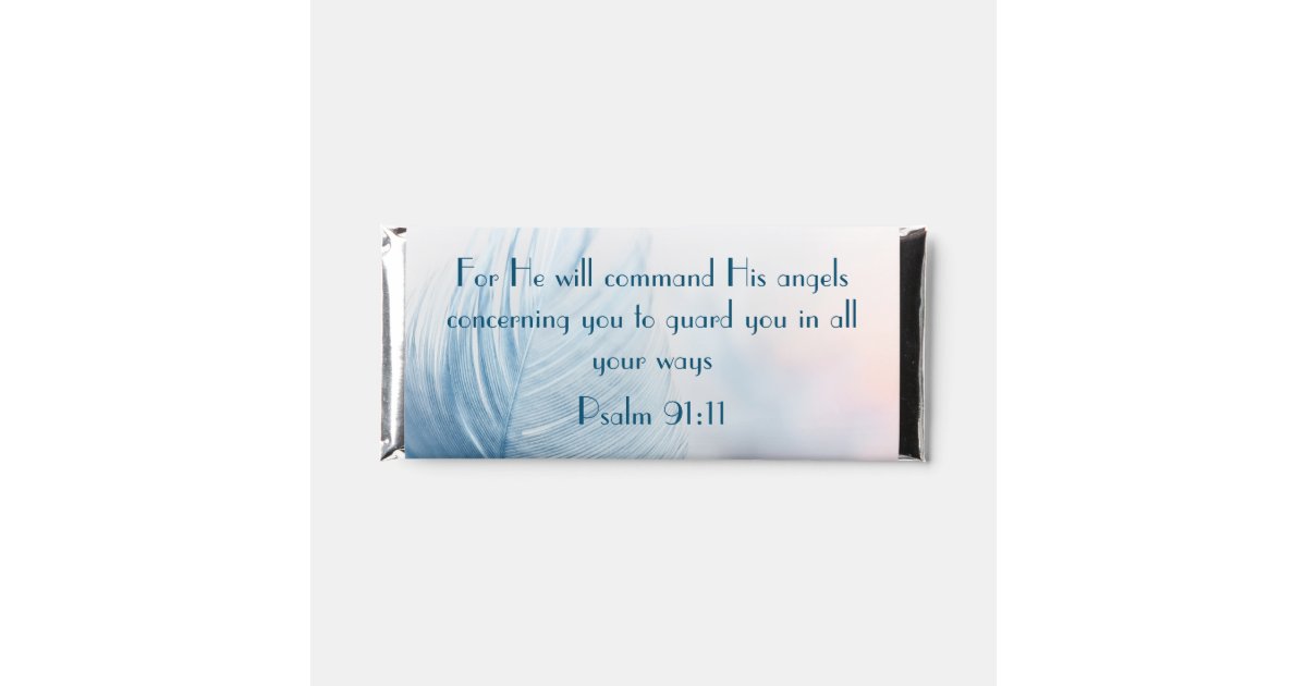 Christian Candy with Bible Verse Psalm 91:11 Hershey Bar Favors | Zazzle