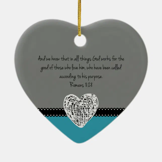 Christian Christmas Bible Verse Romans 8:28 Retro Ceramic Ornament | Zazzle