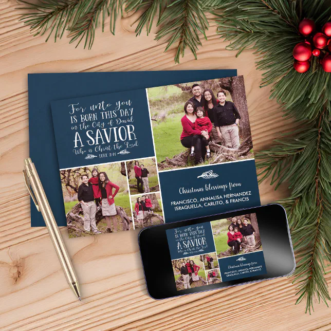 Christian Christmas Collage Luke 2 Holiday Photo | Zazzle