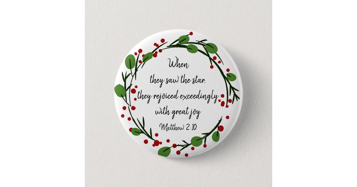 Christian Christmas Inspirational Scripture Button | Zazzle