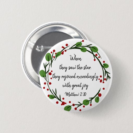Christian Christmas Inspirational Scripture Button | Zazzle