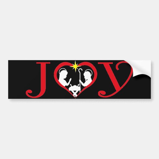 Christian Christmas Joy Jesus Nativity Scene Faith Bumper Sticker | Zazzle