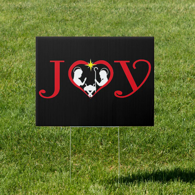 Christian Christmas Joy Jesus Nativity Scene Faith Sign | Zazzle