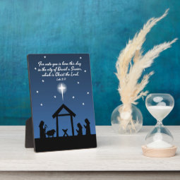 Christian Christmas Nativity Scene Design / Verse Plaque | Zazzle