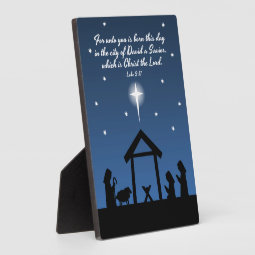 Christian Christmas Nativity Scene Design / Verse Plaque | Zazzle