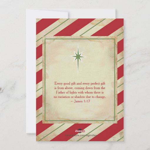 Christian Christmas Photo Card, Scripture on Back Holiday Card | Zazzle