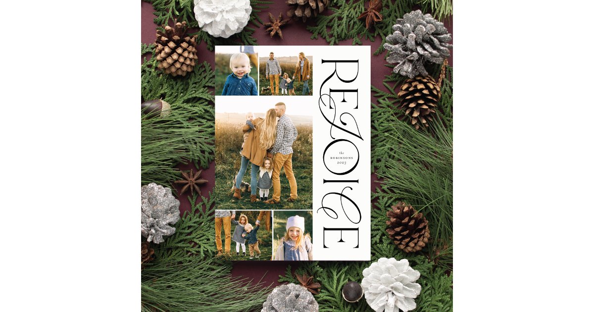 Christian Christmas Photo Cards Rejoice | Zazzle