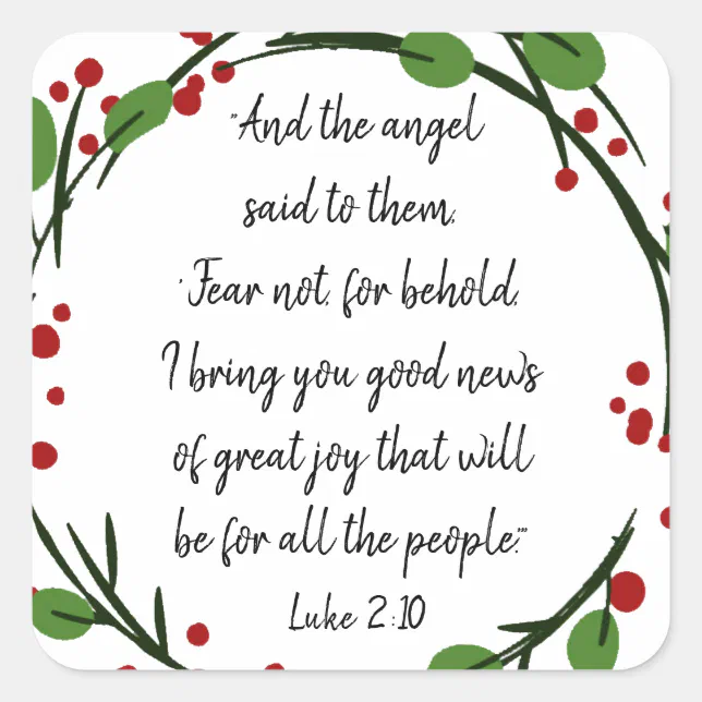 Christian Christmas Scripture Sticker Scripture | Zazzle