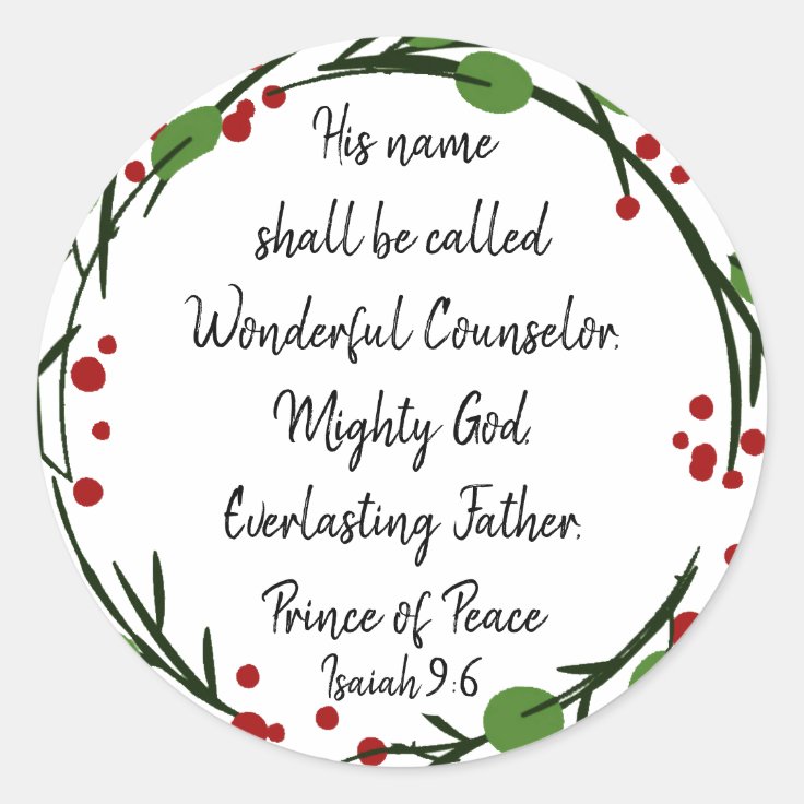 Christian Christmas Scripture Sticker Scripture | Zazzle