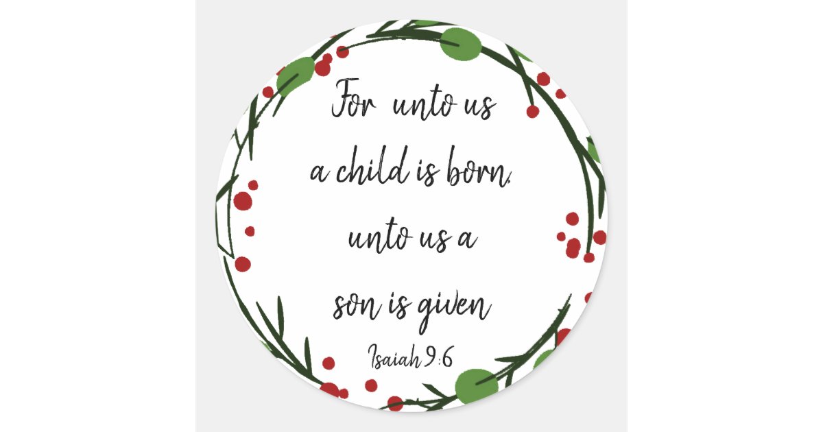 Christian Christmas Scripture Sticker Scripture | Zazzle