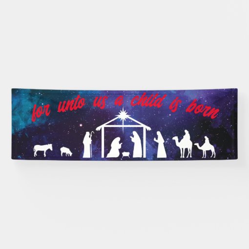 Christian Church Baby Jesus Christmas Nativity Banner | Zazzle