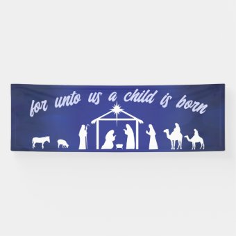 Christian Church Christmas Nativity Banner | Zazzle
