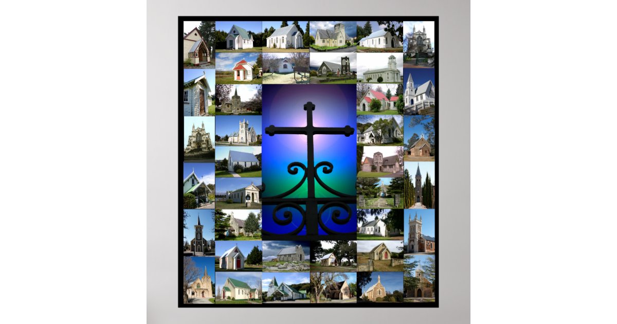 Christian Church Collage Poster | Zazzle