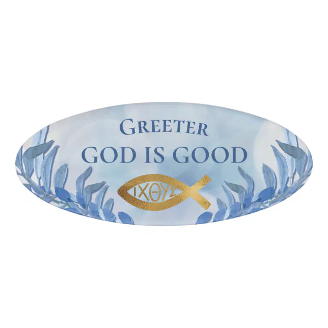Christian Church Greeter Usher Name Tag | Zazzle