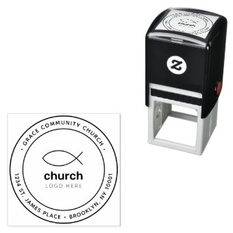 Christian Church Mail Supplies Return Address Self-inking Stamp | Zazzle