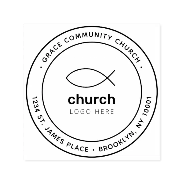 Christian Church Mail Supplies Return Address Self-inking Stamp | Zazzle