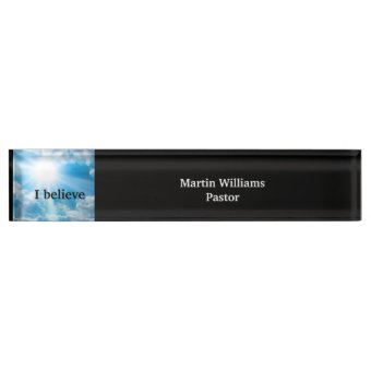 Christian Church Pastor Desk Name Plate | Zazzle