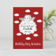 Christian Cloud Angel Happy 50th Birthday Red Invitation | Zazzle
