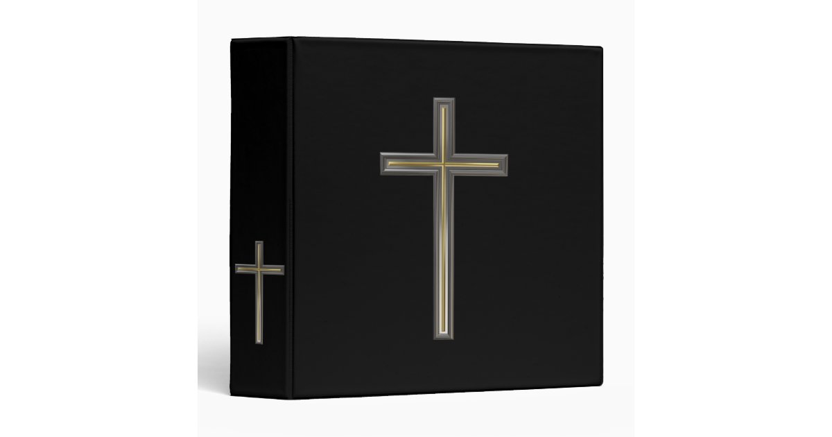 Christian cross 3 ring binder | Zazzle
