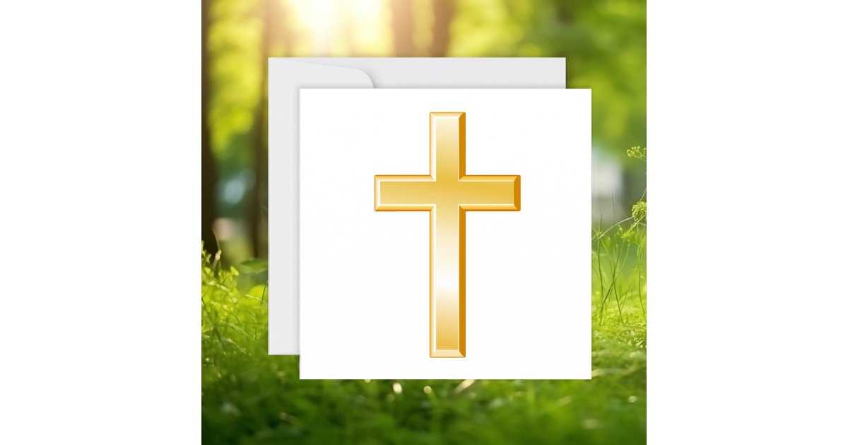 Christian Cross Announcement/Invitation Card | Zazzle