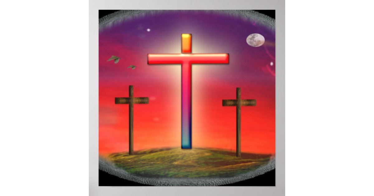 Christian Cross art Poster | Zazzle