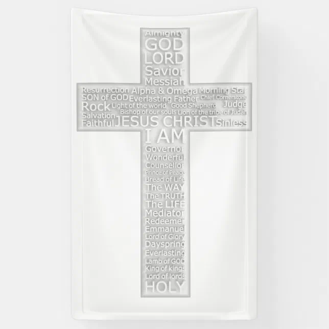 Christian Cross Biblical Names of Jesus Christ Banner | Zazzle