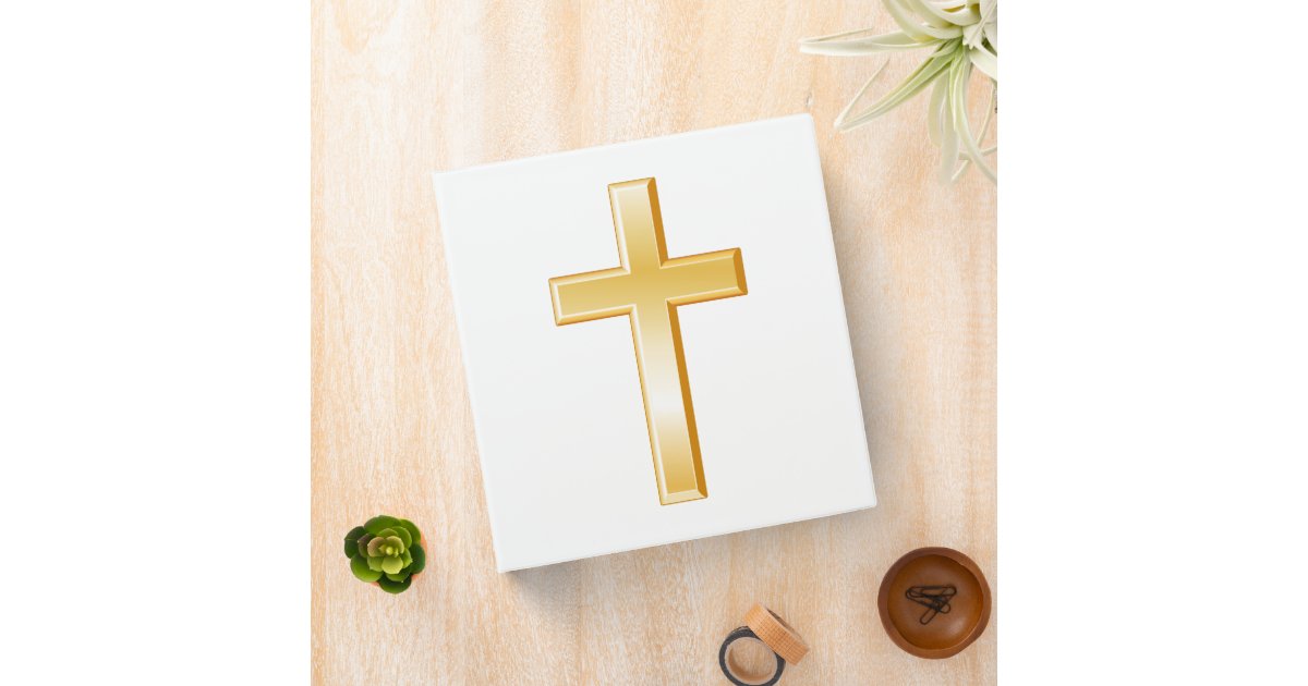 Christian Cross Binder, Gold Symbol Binder | Zazzle