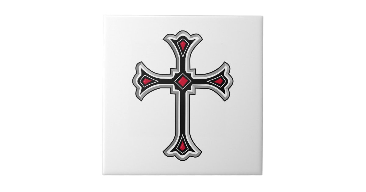 Christian cross ceramic tile | Zazzle