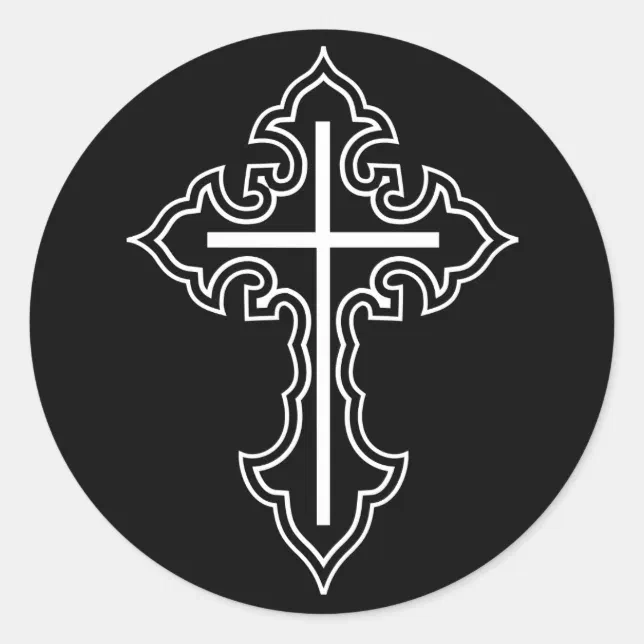 Christian cross classic round sticker | Zazzle