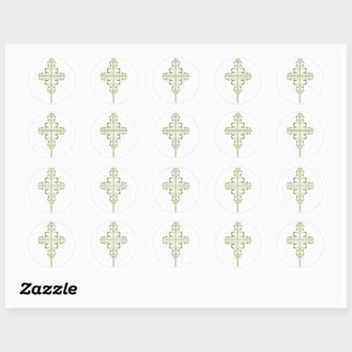 Christian Cross Classic Round Sticker | Zazzle