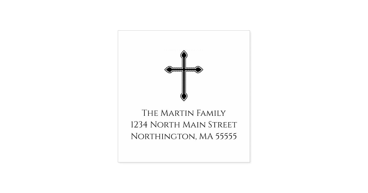Christian Cross Custom Return Address Rubber Stamp | Zazzle