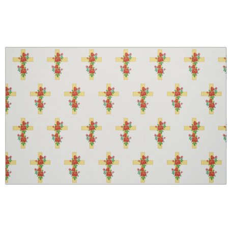 Christian Cross Pattern Fabric | Zazzle