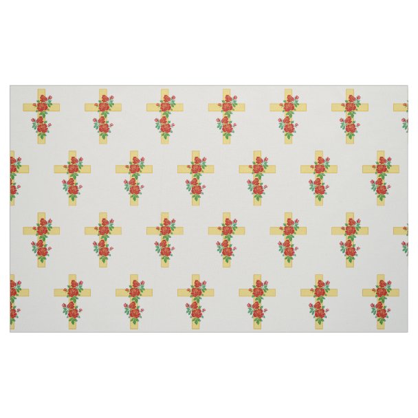 Christian Cross Pattern Fabric | Zazzle