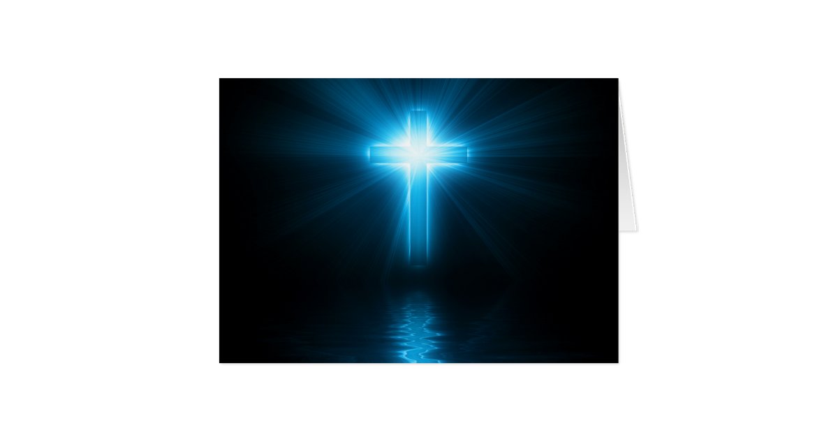 Christian Cross in Blue Light | Zazzle