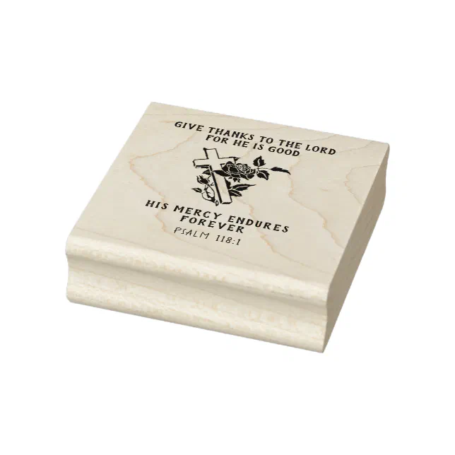 Christian Cross Jesus Scripture Roses Religious Rubber Stamp | Zazzle