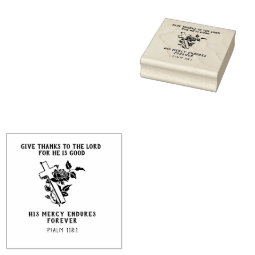 Christian Cross Jesus Scripture Roses Religious Rubber Stamp | Zazzle