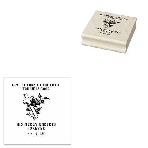 Christian Cross Jesus Scripture Roses Religious Rubber Stamp | Zazzle
