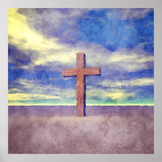 Christian Cross Landscape Poster | Zazzle.com